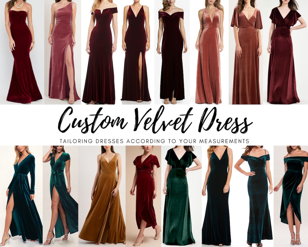 CUSTOM Velvet Dress | Tailoring Dress According to Your Measurements ...