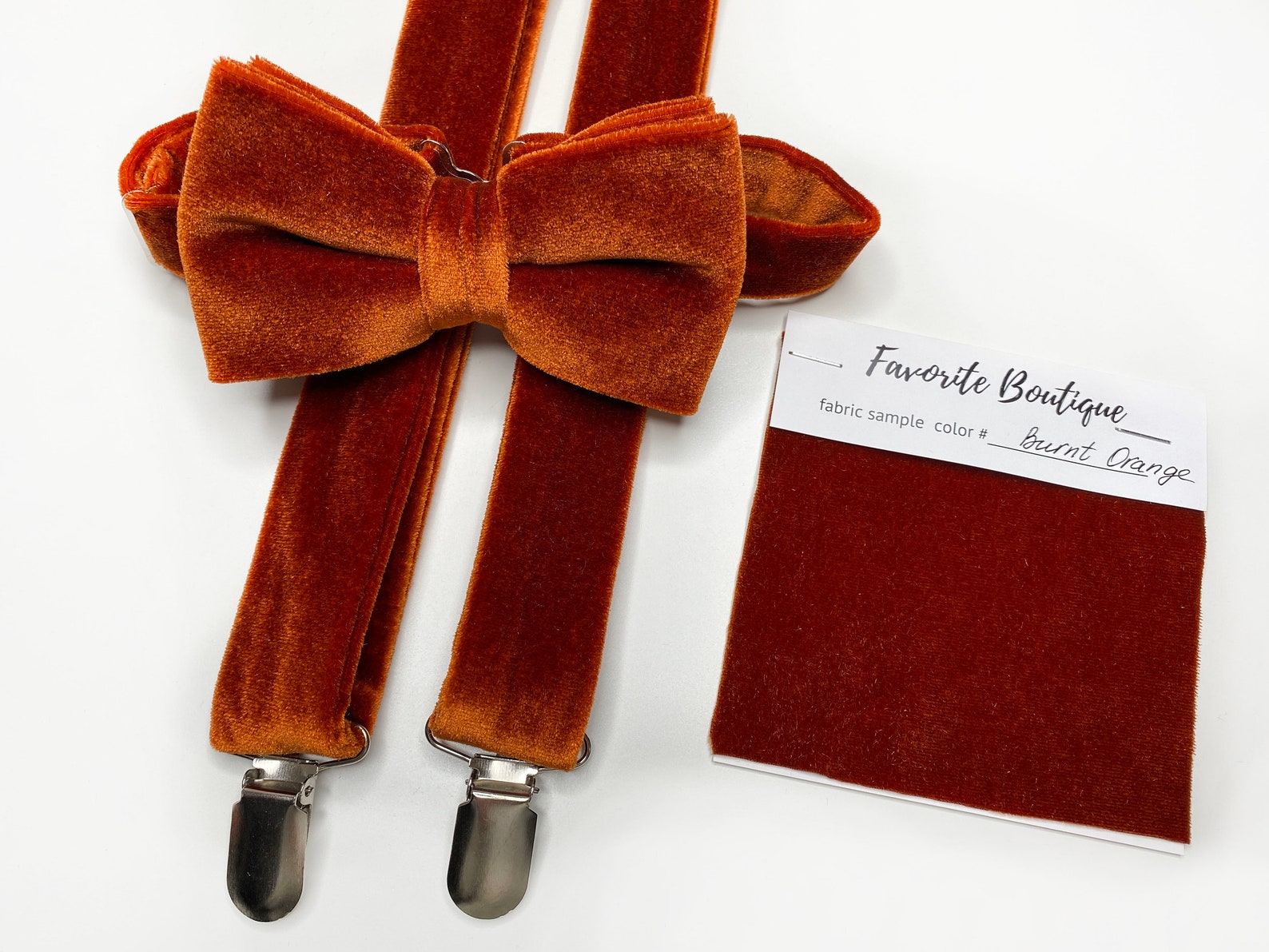 BURNT ORANGE Velvet Tie Rust Tie Groomsmen Necktie Velvet Bow - Etsy