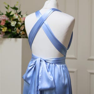 Dusty Blue Infinity Dress Bridesmaid Dress Satin Dress Prom Dress ...