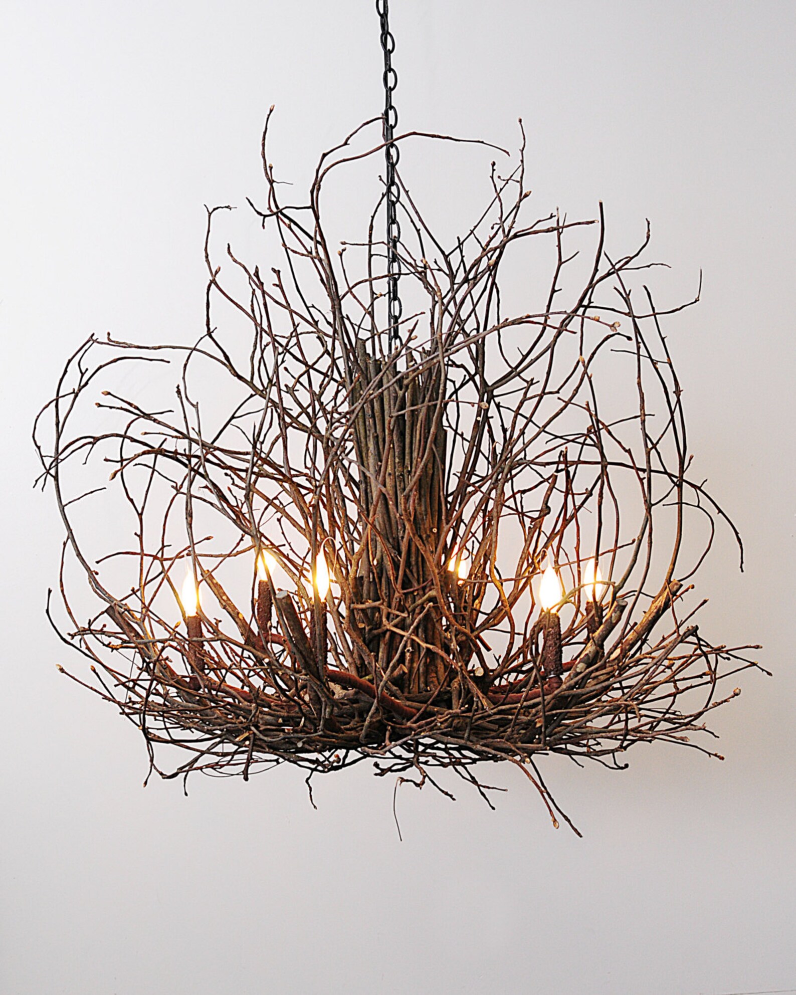 Wildwood Style 46 Rustic Hickory Branch Twig Chandelier by Wish Designs ...