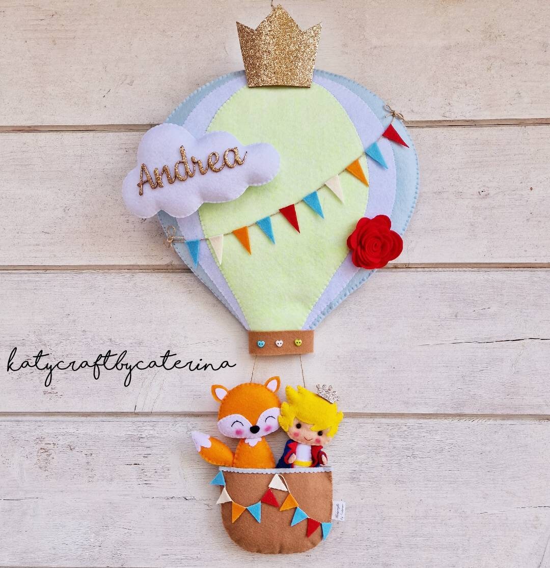 Hot Air Balloon Birth Bow, Baby Boy Birth Bow, Baby Boy Birth Bow, Felt ...