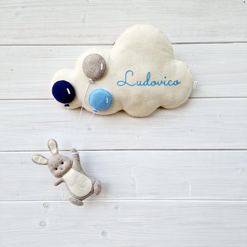Baby Boy Birth Bow, Felt Birth Bow, Cloud Birth Bow, Rabbit Birth Bow ...