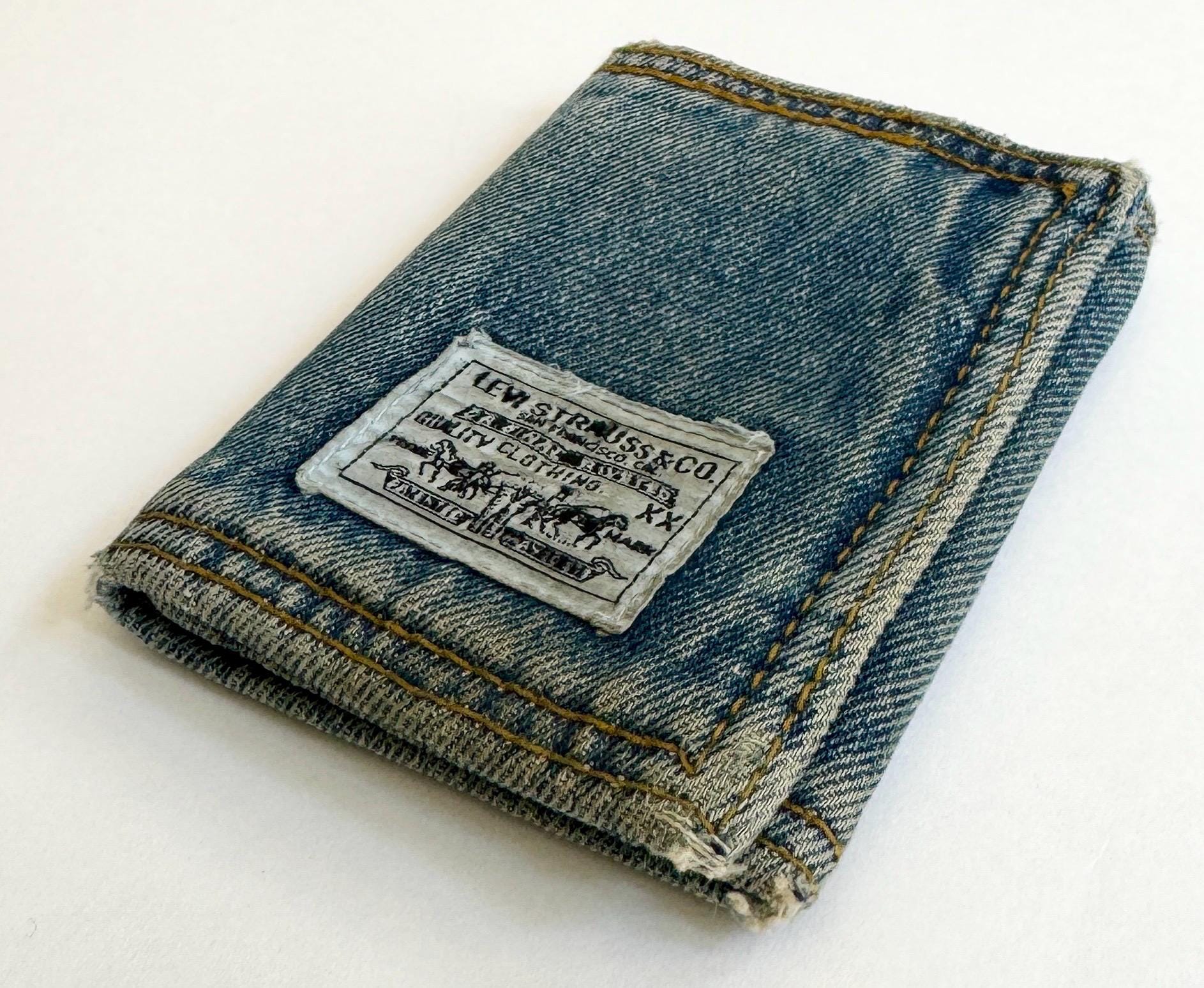 80s Levis Denim Wallet Billfold Vintage Mens Wallets Worn Distressed ...