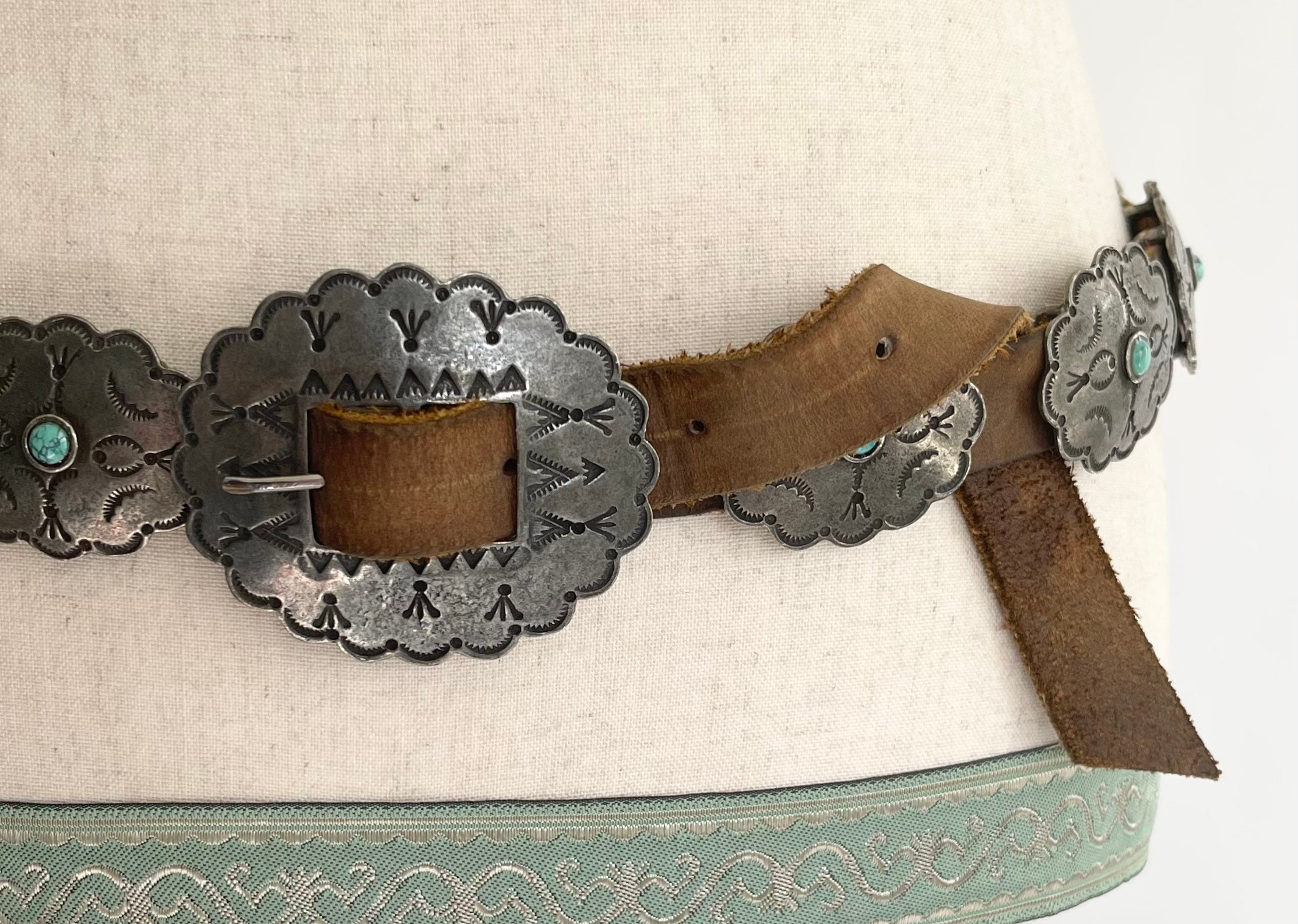 Turquoise Concho Belt by Adrienne Teeguarden Native American Artisan ...