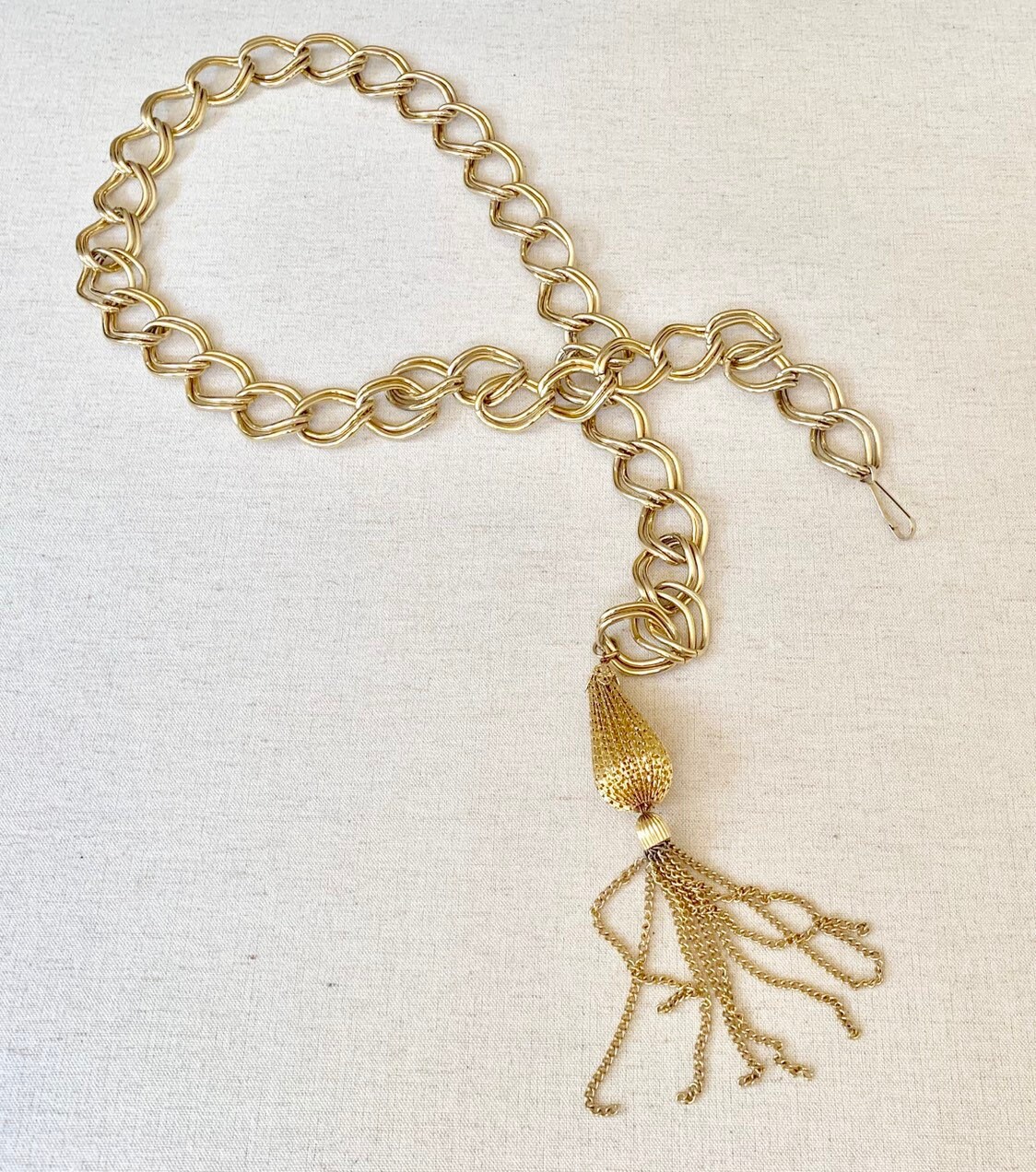 80s Gold Chain Belt Vintage Belts Adjustable Length Chain Link Rock and ...