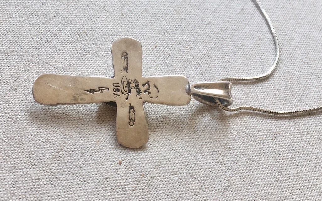 Sterling Silver Cross Pendant Large Size Vintage Native American Navajo ...