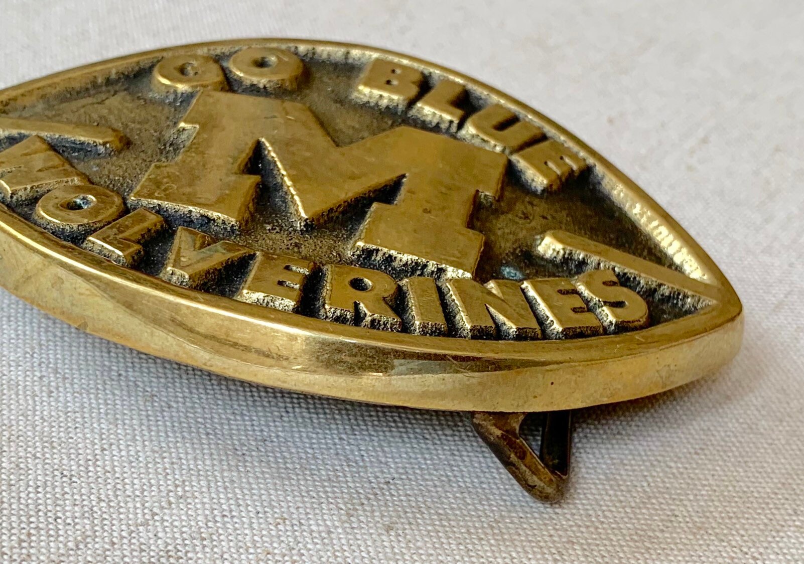 Heavy Michigan Wolverines Buckle Thick Brass Vintage Belt Buckles Go ...