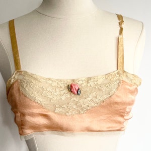 Edwardian Silk Brassiere Bra Top Handmade Antique Victorian Lingerie ...