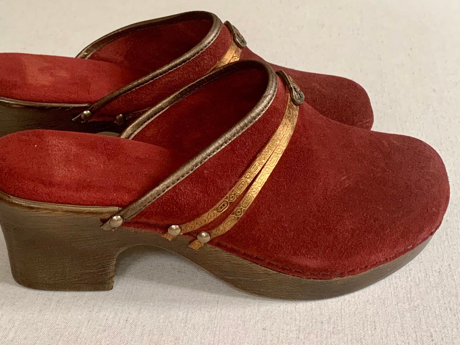 Italian Oxblood Suede Clogs Made in Italy Vintage Leather Women's Shoes ...
