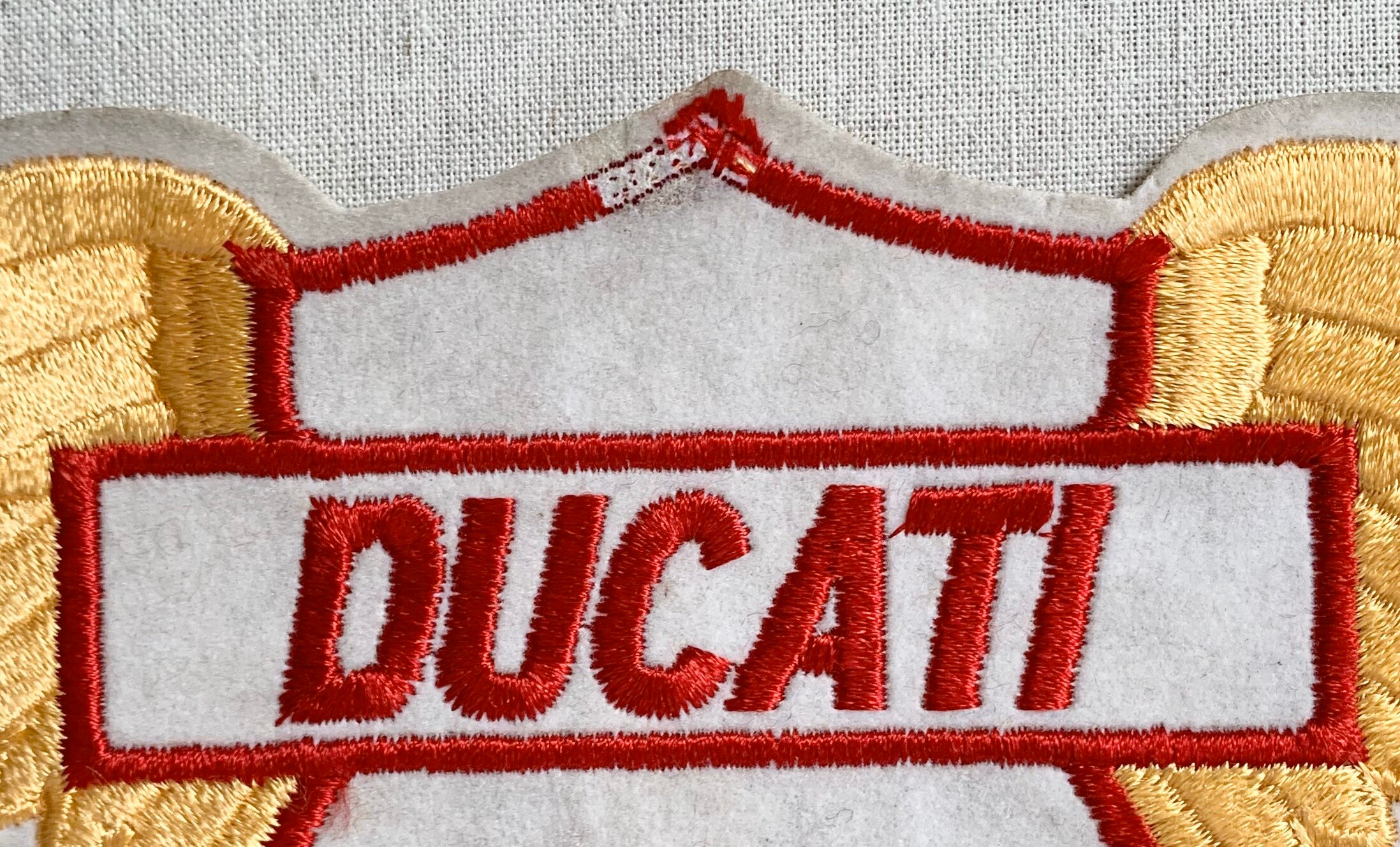 Rare Ducati Winged Patch Vintage Motorcycle Memorabilia Sew On Patches Long 12.5 Length Biker ...