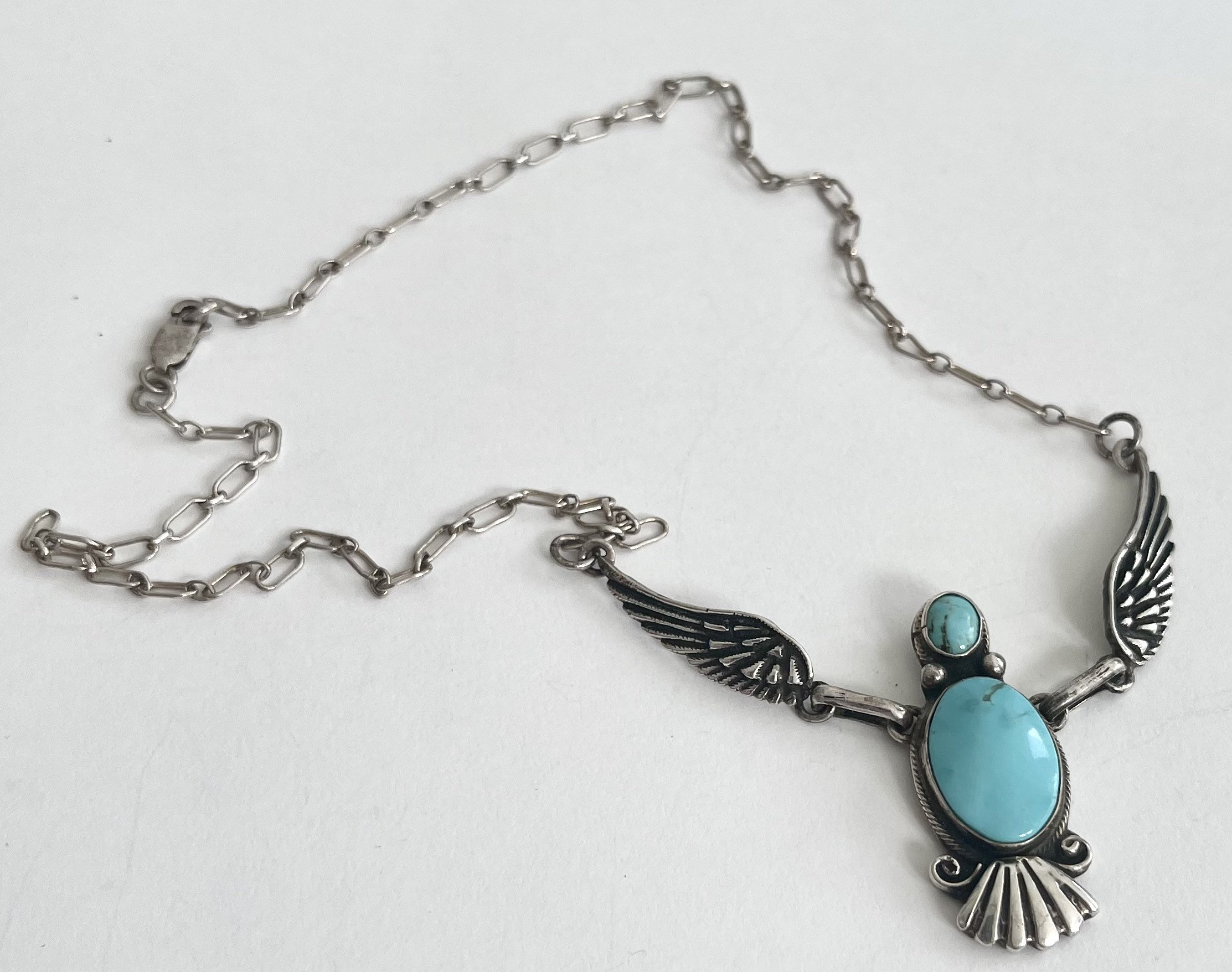 Russell Sam Turquoise Necklace Signed Native American Navajo Designer ...