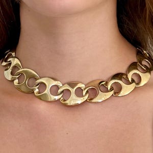 Gold Chain Link Belt Mod Vintage Chunky Round Disc Oval Metal Links ...