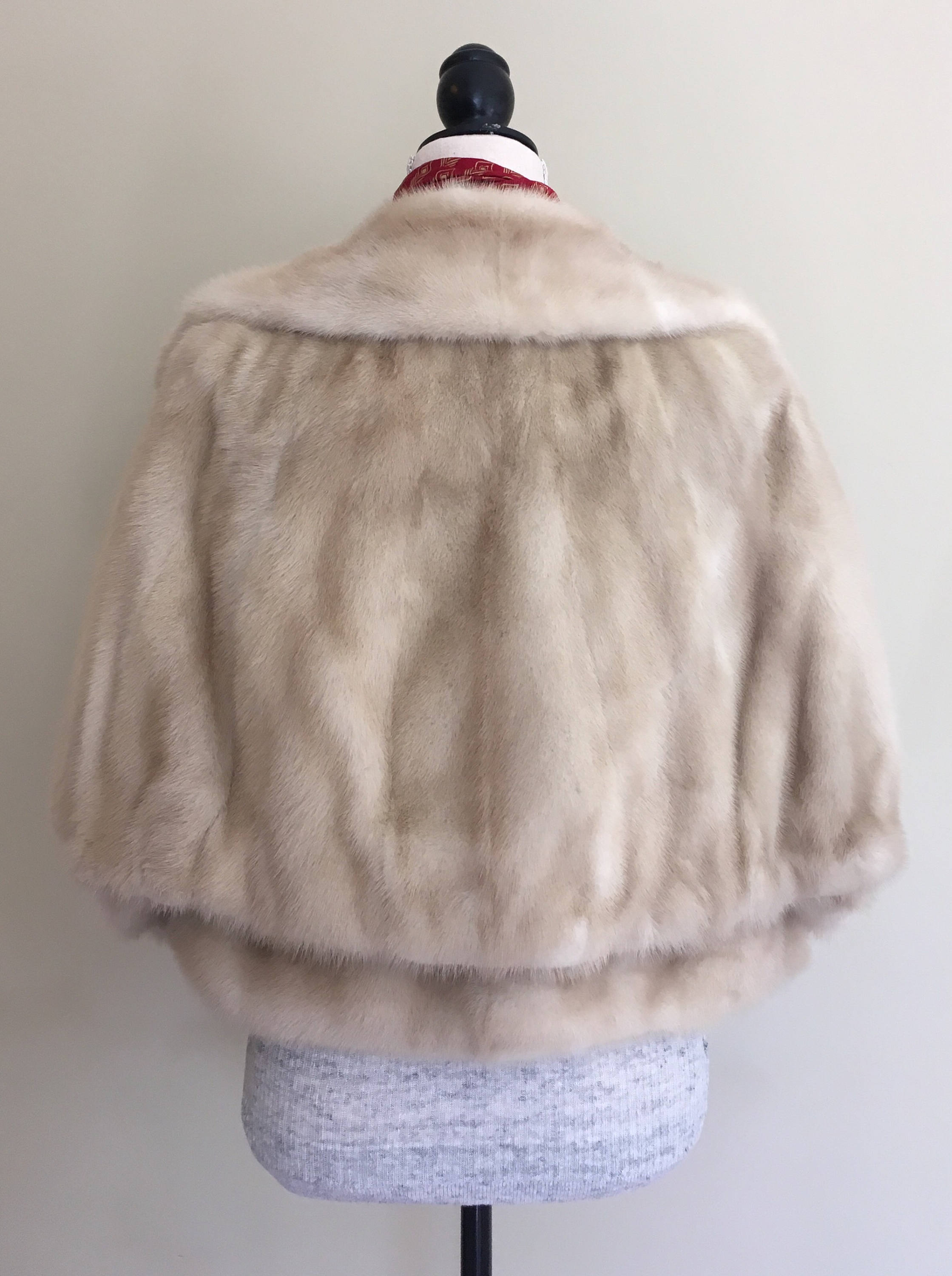 Reserved For J Vintage Blonde Mink Fur Capelet Stole Jacket Bolero 50s