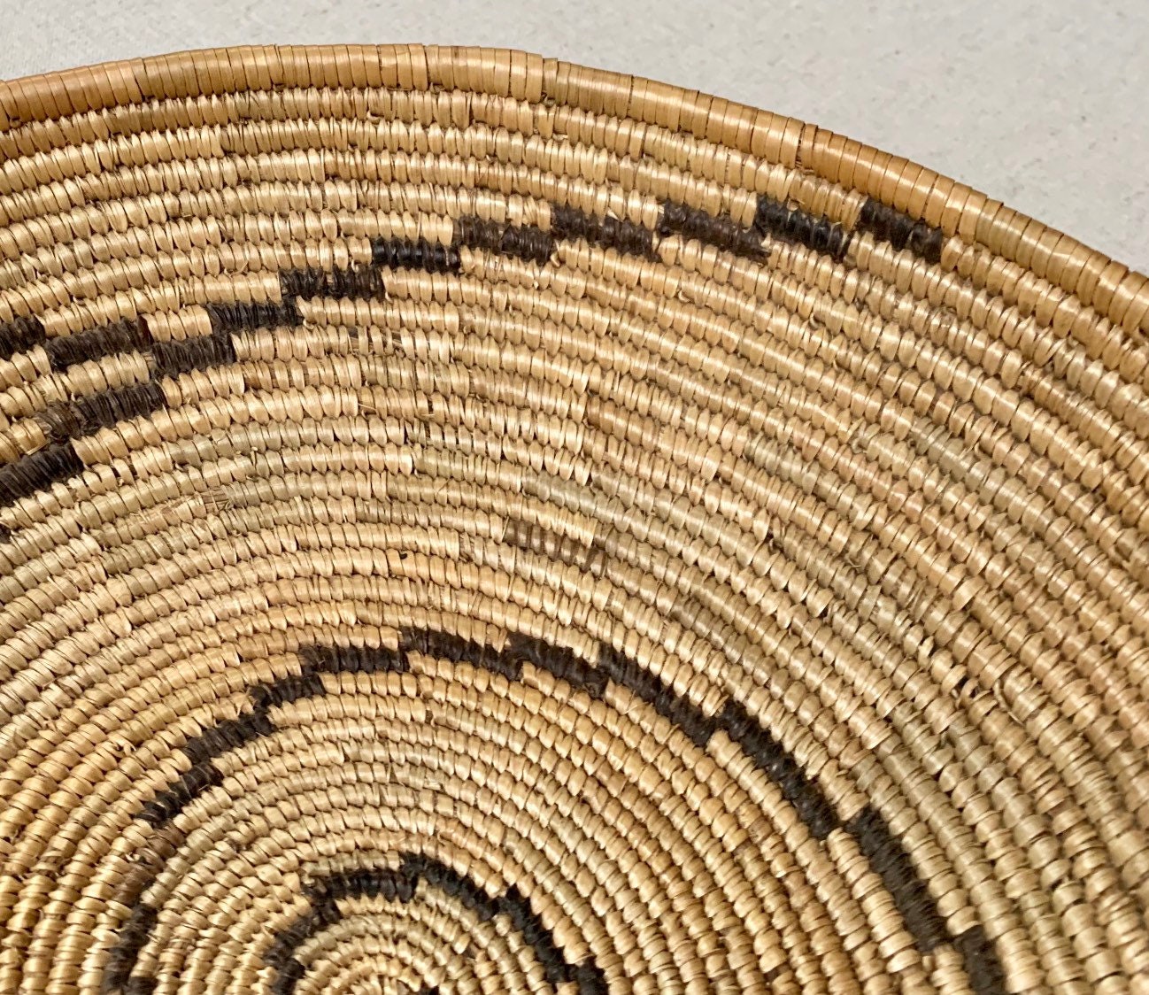 Finely Crafted Indian Basket Tray Shall Bowl Coil Swirl Vintage Native ...