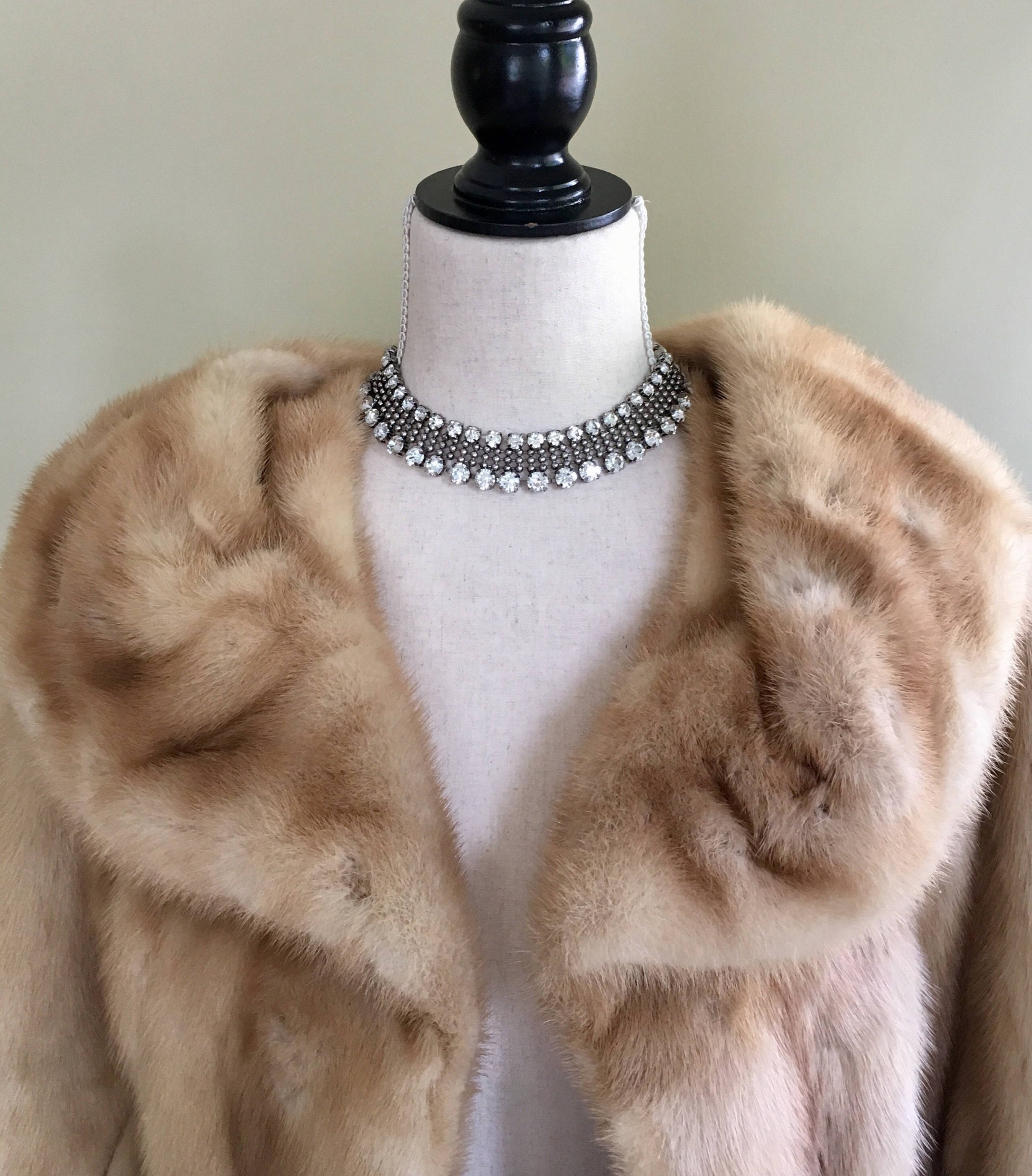 Vintage Blonde Mink Wrap Fur Stole Shrug Capelet Bolero 50s Style Women