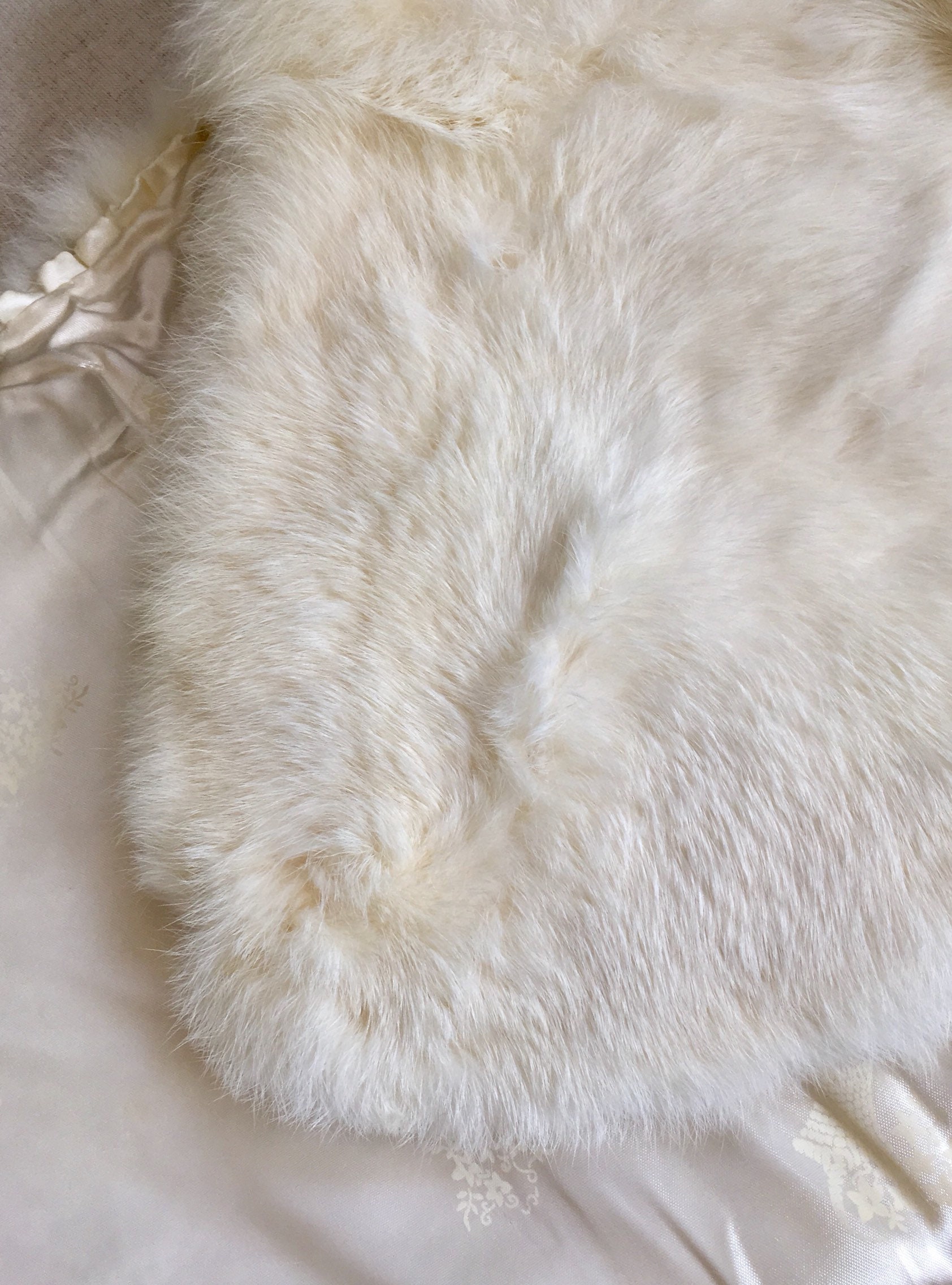 White Rabbit Fur Wrap Shrug Stole Wrap Vintage 50s Style Women's Ladies ...