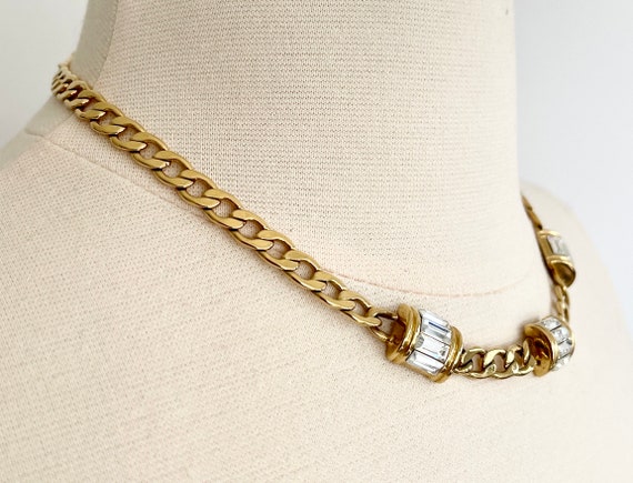 Monet Gold Chain Necklace Vintage 80s 90s Chunky Gold… - Gem