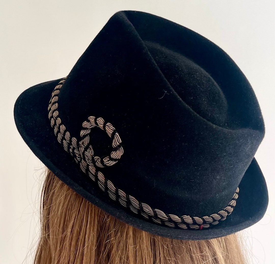 Black Velour Fedora Hat Vintage 50s Berg for the Lazarus Department ...