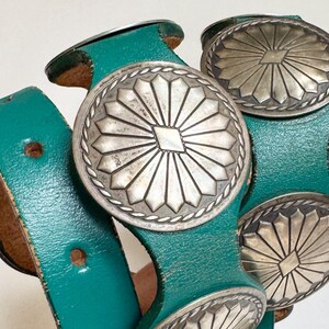 Sterling Silver Concho Belt Michael Tahe Native American Navajo Vintage ...