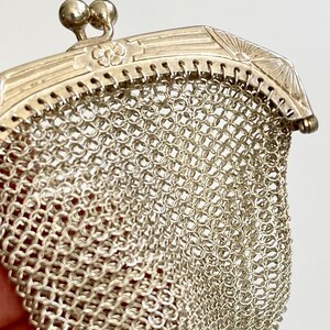 Sterling Silver Mesh Bag Coin Purse Antique Very Fine Slinky Mesh Art ...