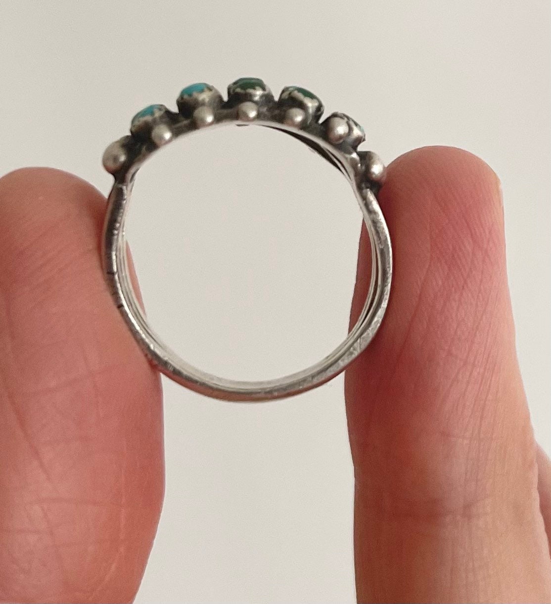 Three Row Snake Eye Turquoise Ring Band Vintage Antique 30s 40s Old ...