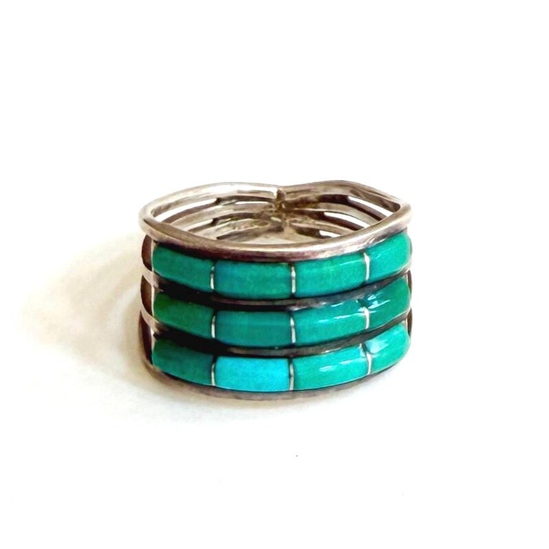 Inlay Zuni Band Ring - Etsy