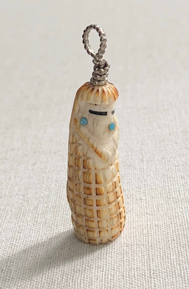 Maize Goddess Pendant Corn Maiden Hand Carved Figurine Vintage Native ...