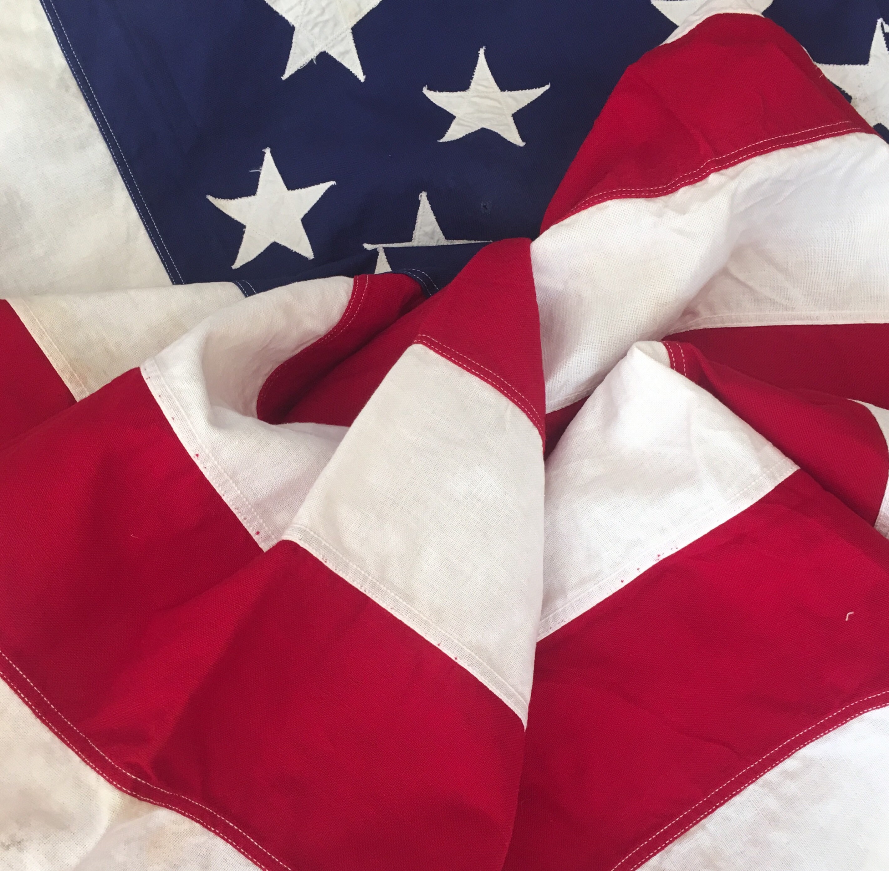 Cotton American Flag XL Size Sewn Stars Vintage Valley Forge PA USA ...