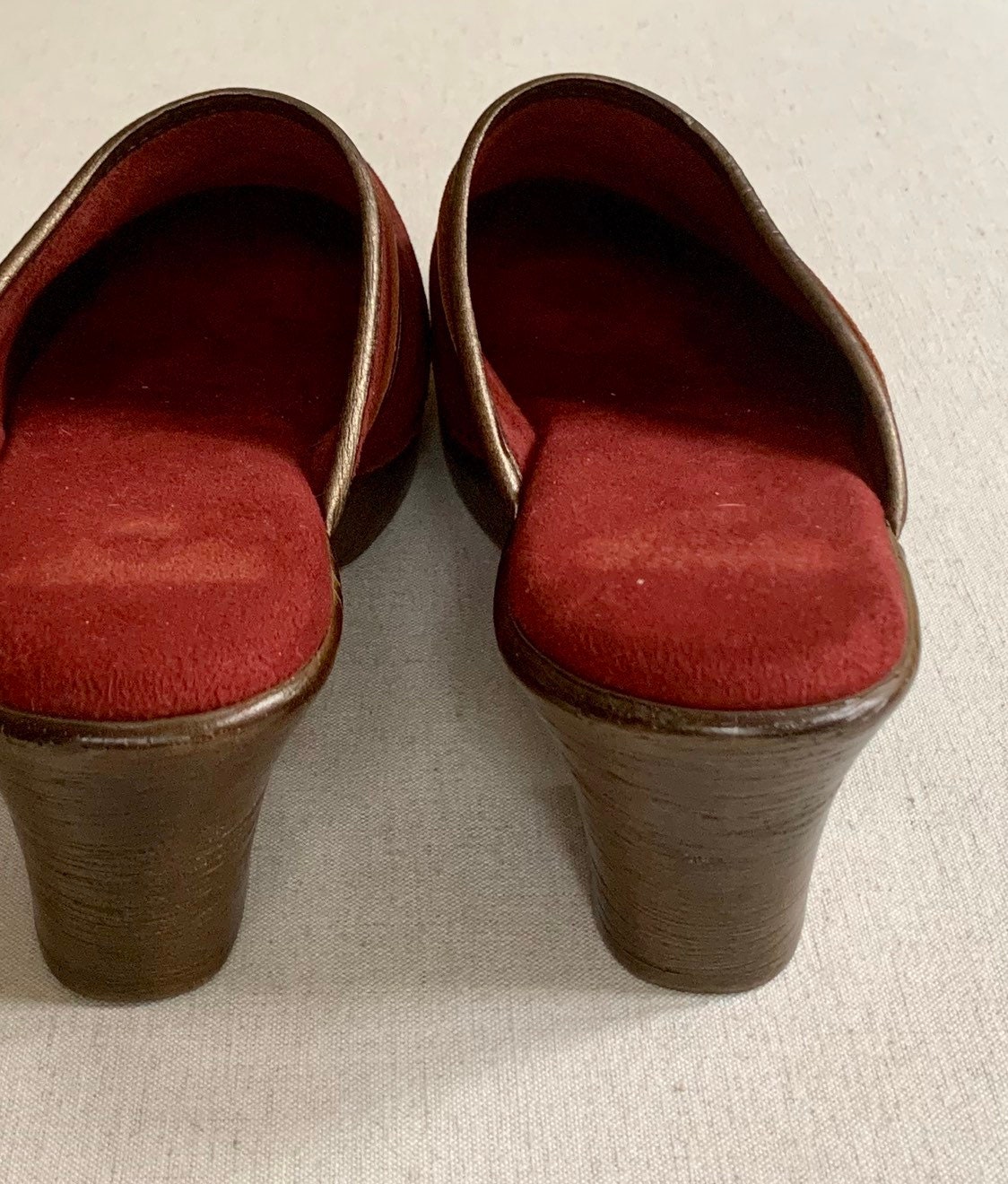 Italian Oxblood Suede Clogs Made in Italy Vintage Leather Women's Shoes ...
