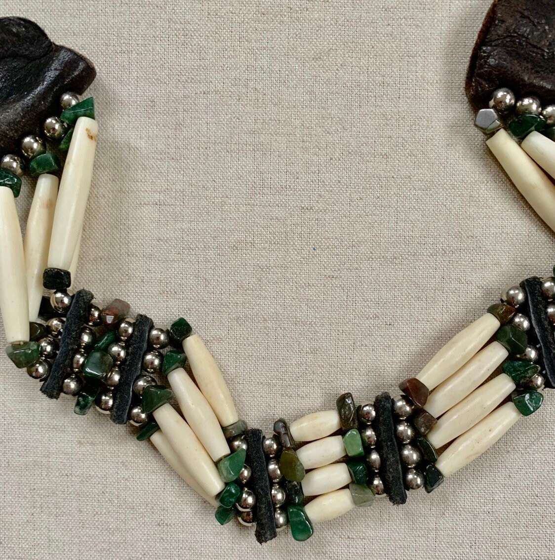 Old Bone Bead Choker Necklace Vintage Tribal Native Beaded Necklaces ...