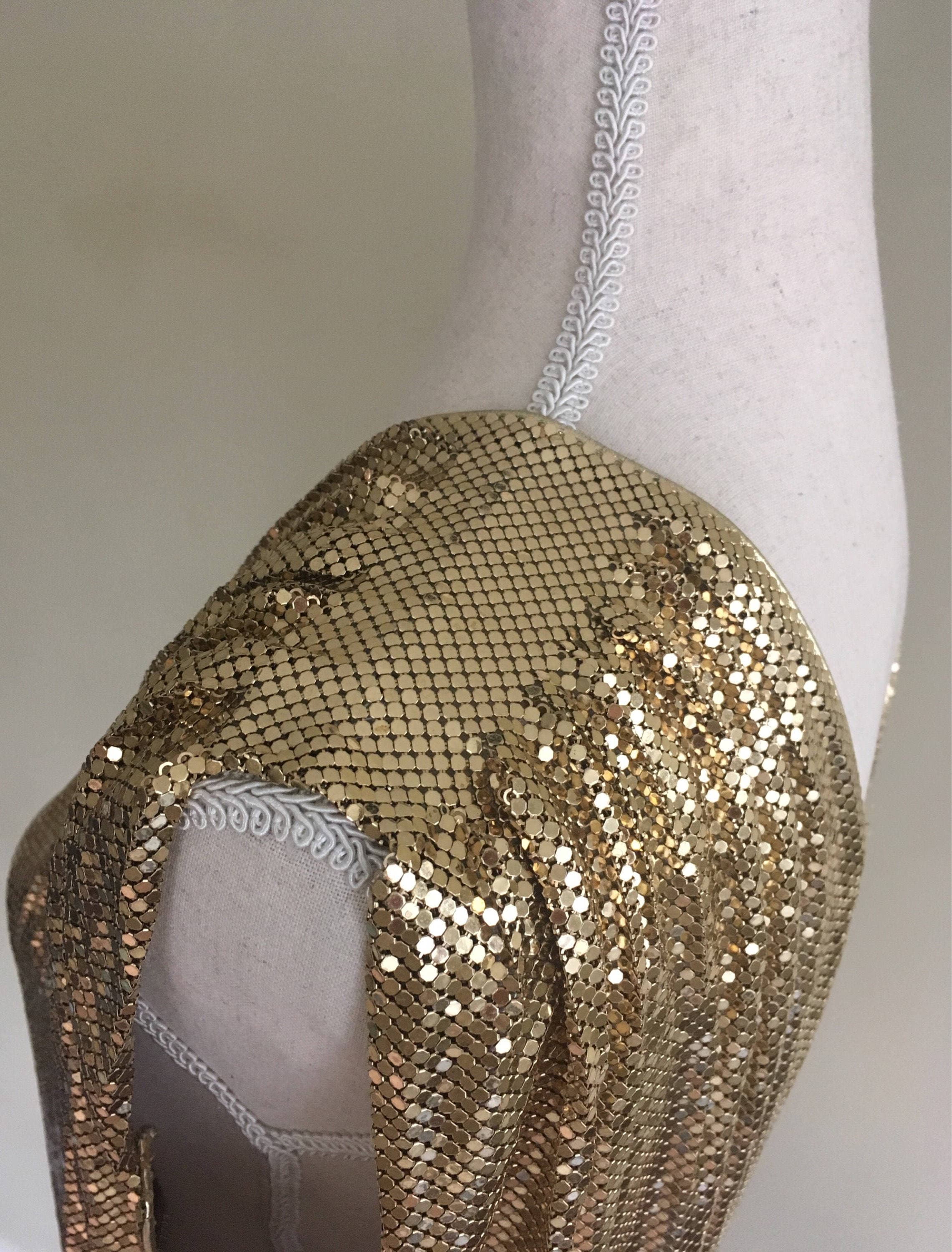 Gold Chain Mail Top Shirt Vintage 80s RARE HEAVY Mesh Disco Glam Party ...