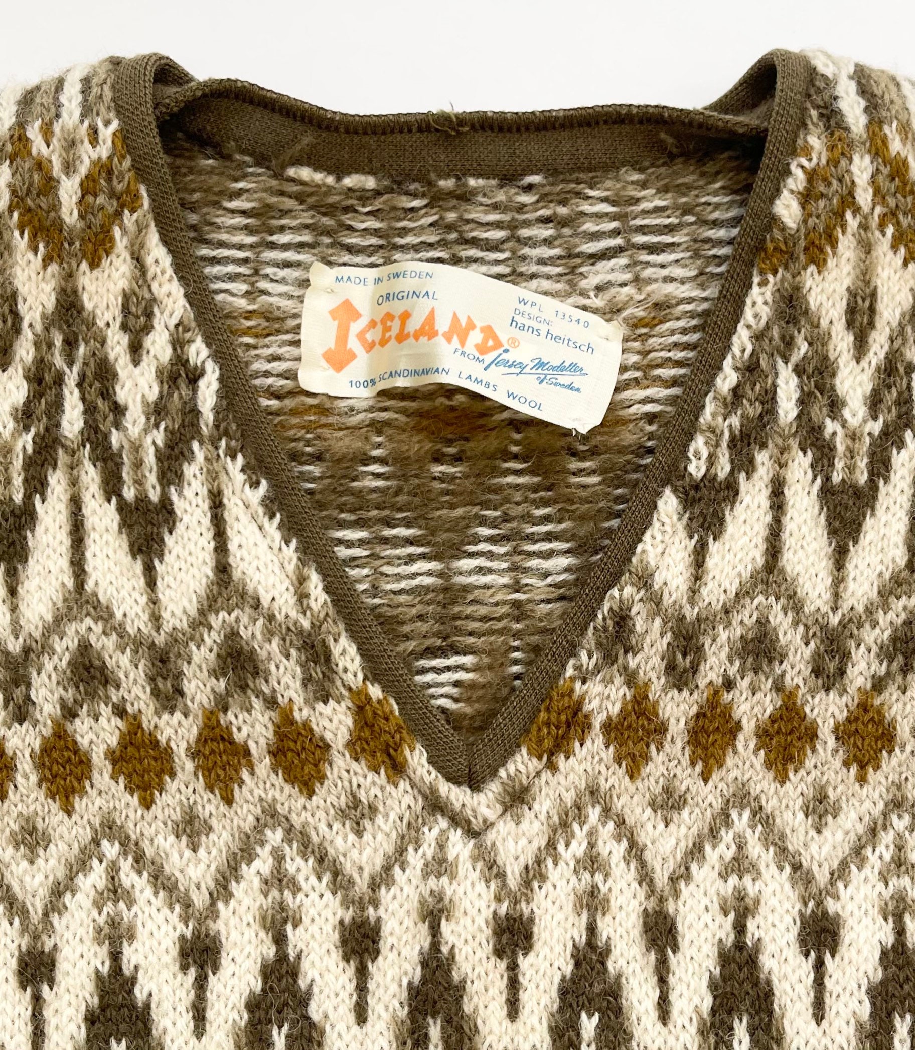 Swedish Lambswool Ski Sweater Nordic Scandinavian Made in Sweden ...