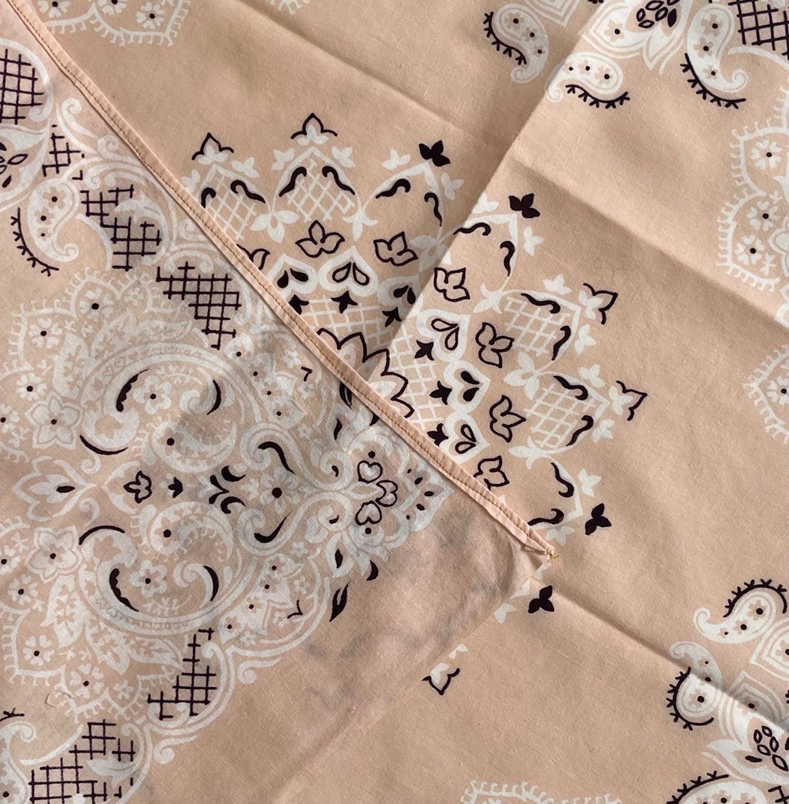 Rare Peach Color Bandana Vintage 60s Fast Color Soff Worn Faded All ...