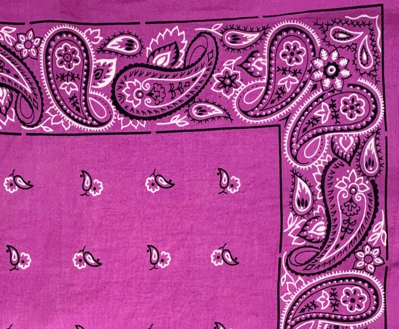 Color Fast Purple Bandana Vintage 70s All Cotton Made in USA Paisley ...