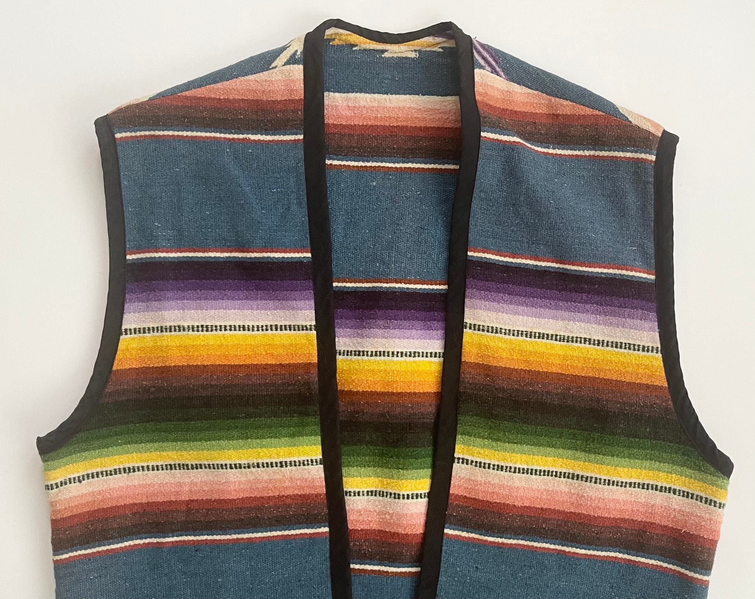 Blue Serape Southwest Vest Vintage Repurposed 60s Serape Crafted into a ...