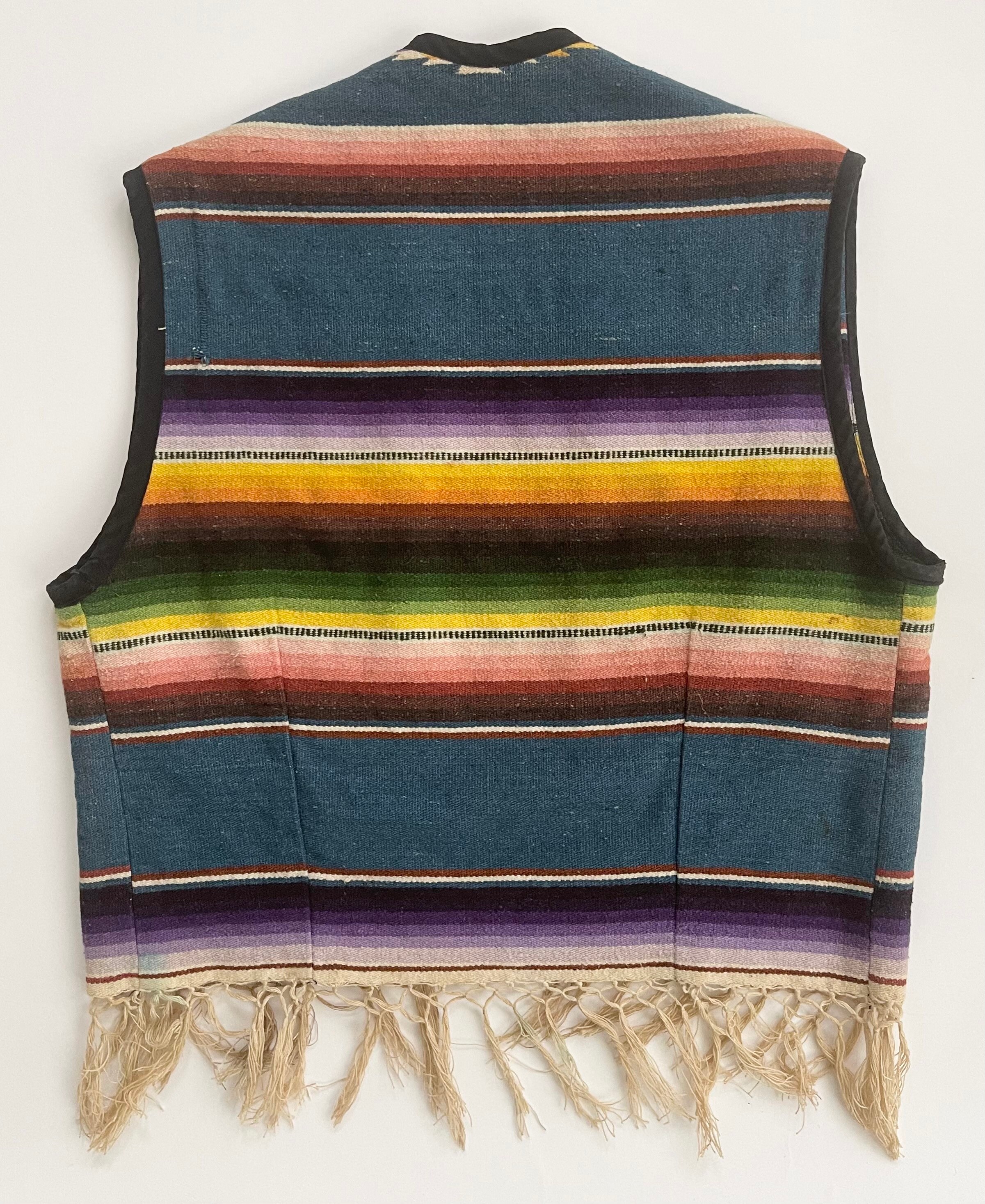 Blue Serape Southwest Vest Vintage Repurposed 60s Serape Crafted into a ...