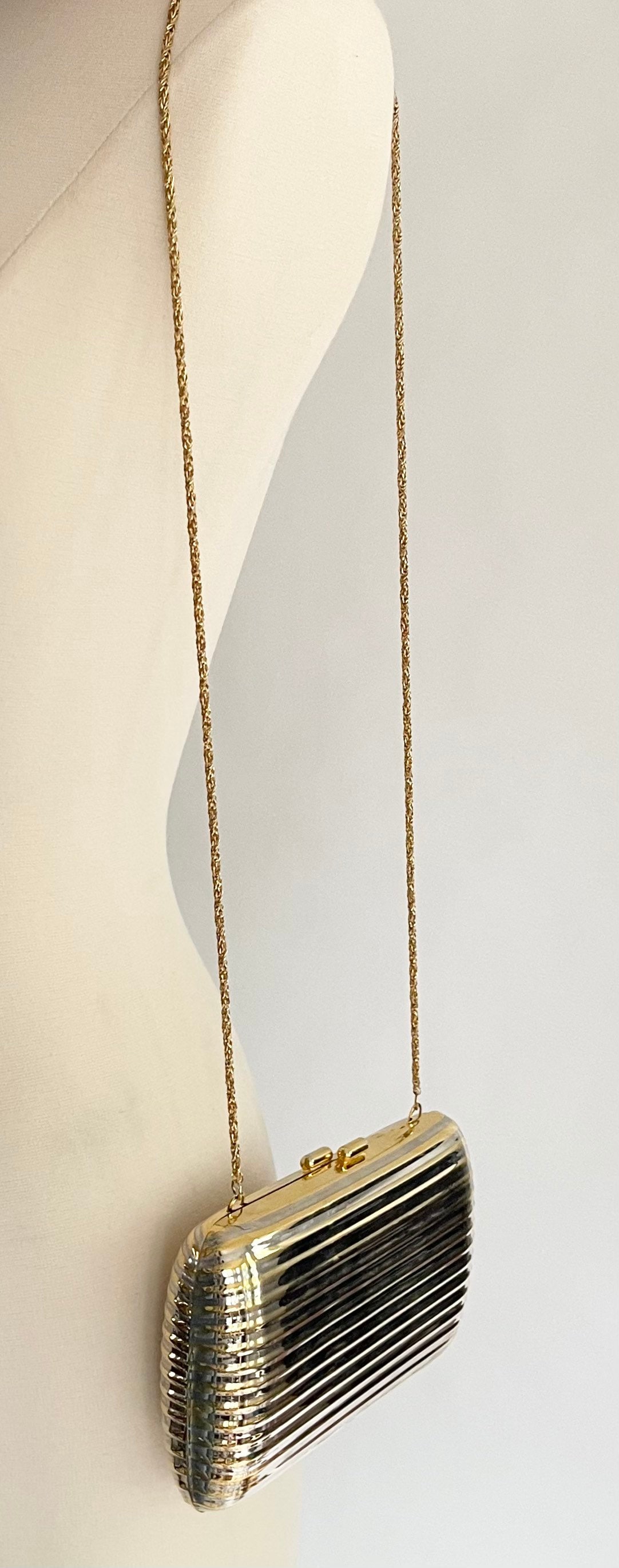 Walborg Gold Box Purse Clutch Vintage Gold Tone Metal Evening Bag ...