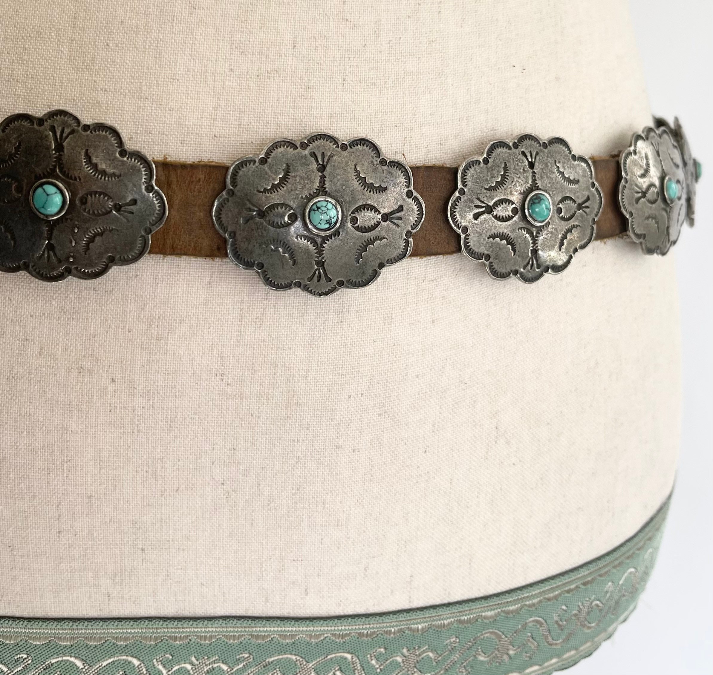 Turquoise Concho Belt by Adrienne Teeguarden Native American Artisan ...