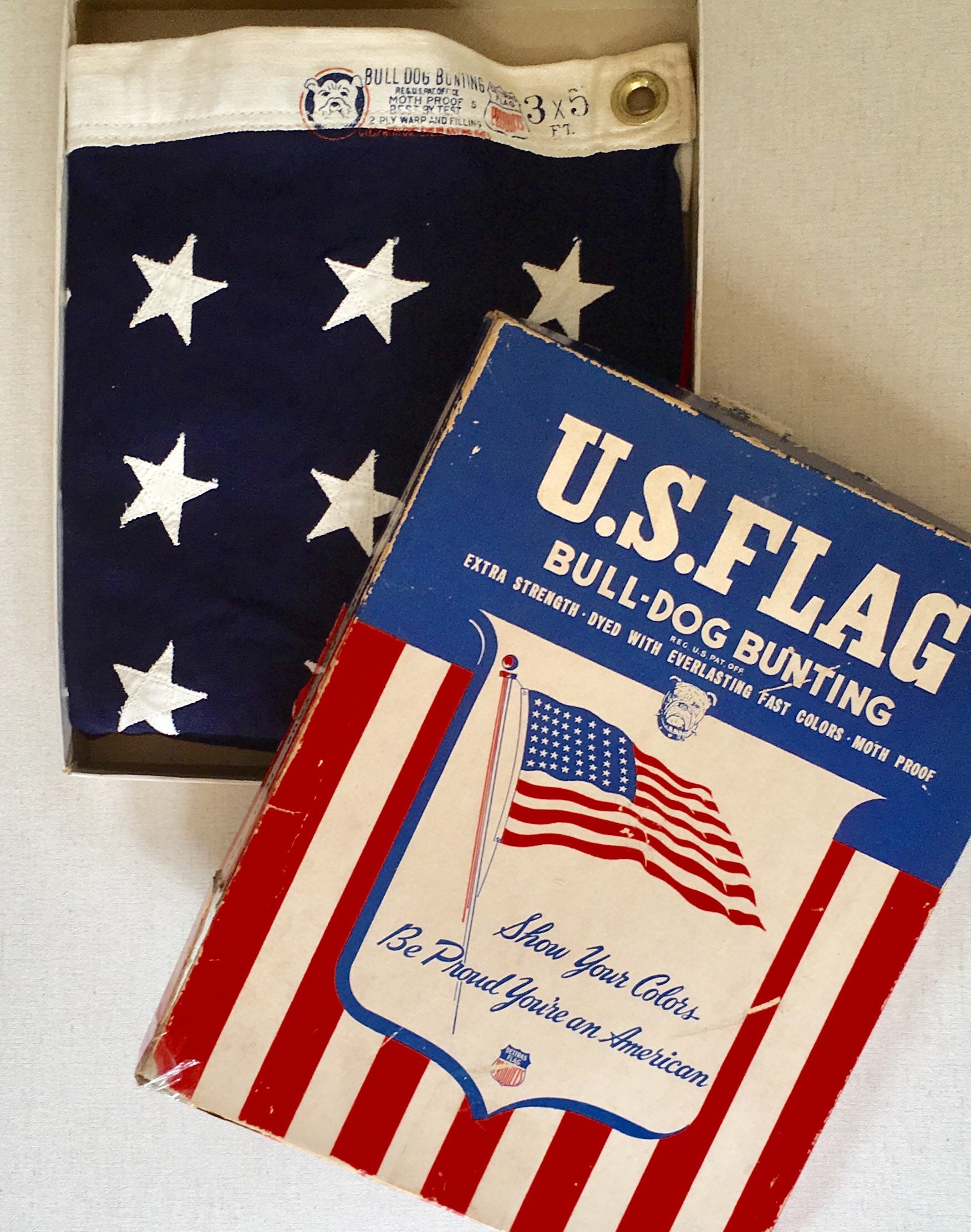48 Star American Flag in Original Box Collectible Vintage 50's Dettra ...