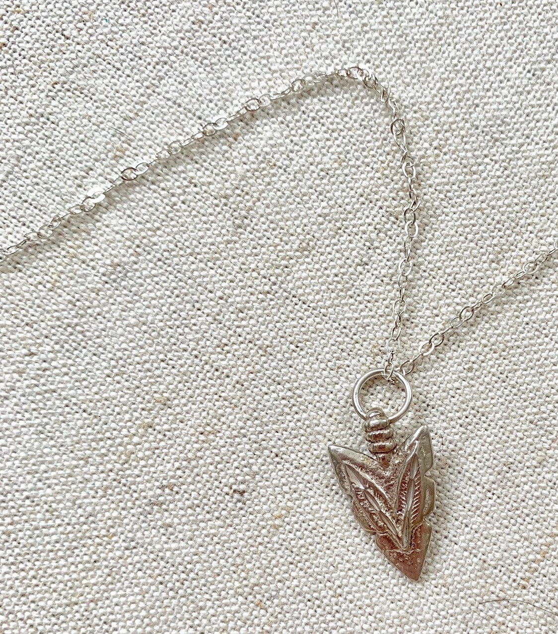 Tiny Arrowhead Pendant Necklace Sterling Silver Vintage Charm Arrow ...