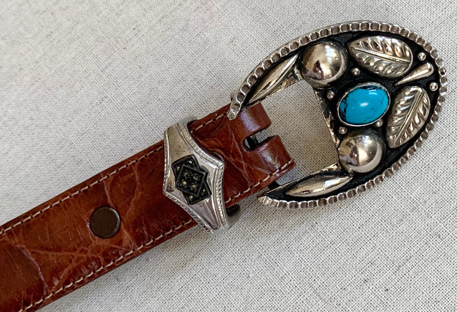 RESERVED Judith Jack Turquoise Belt Decorative Western Alpaca Mexico ...