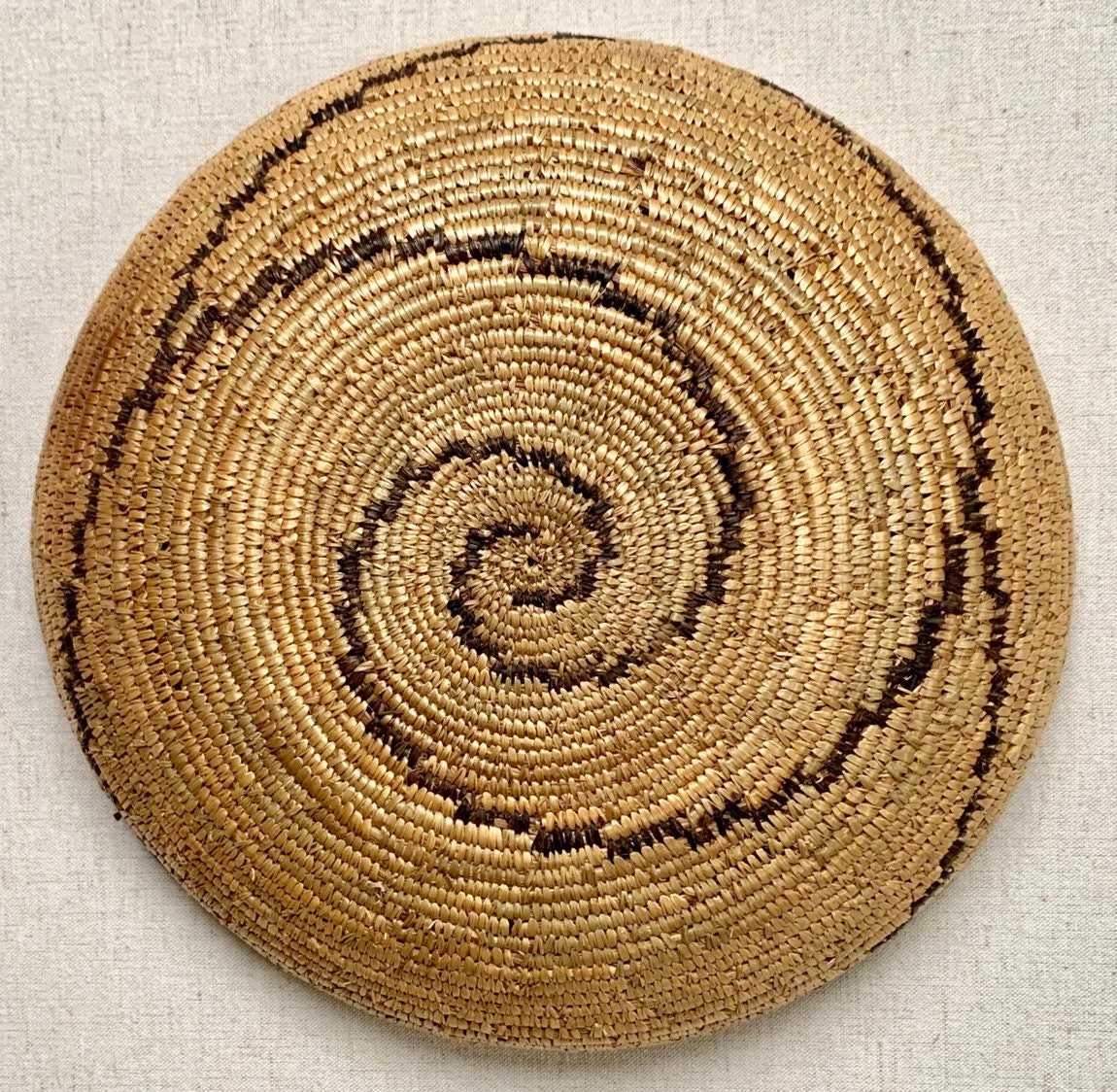 Finely Crafted Indian Basket Tray Shall Bowl Coil Swirl Vintage Native ...