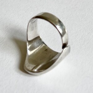 Sculptural Sterling Silver Ring Modernist Vintage 925 Silver Wavy ...