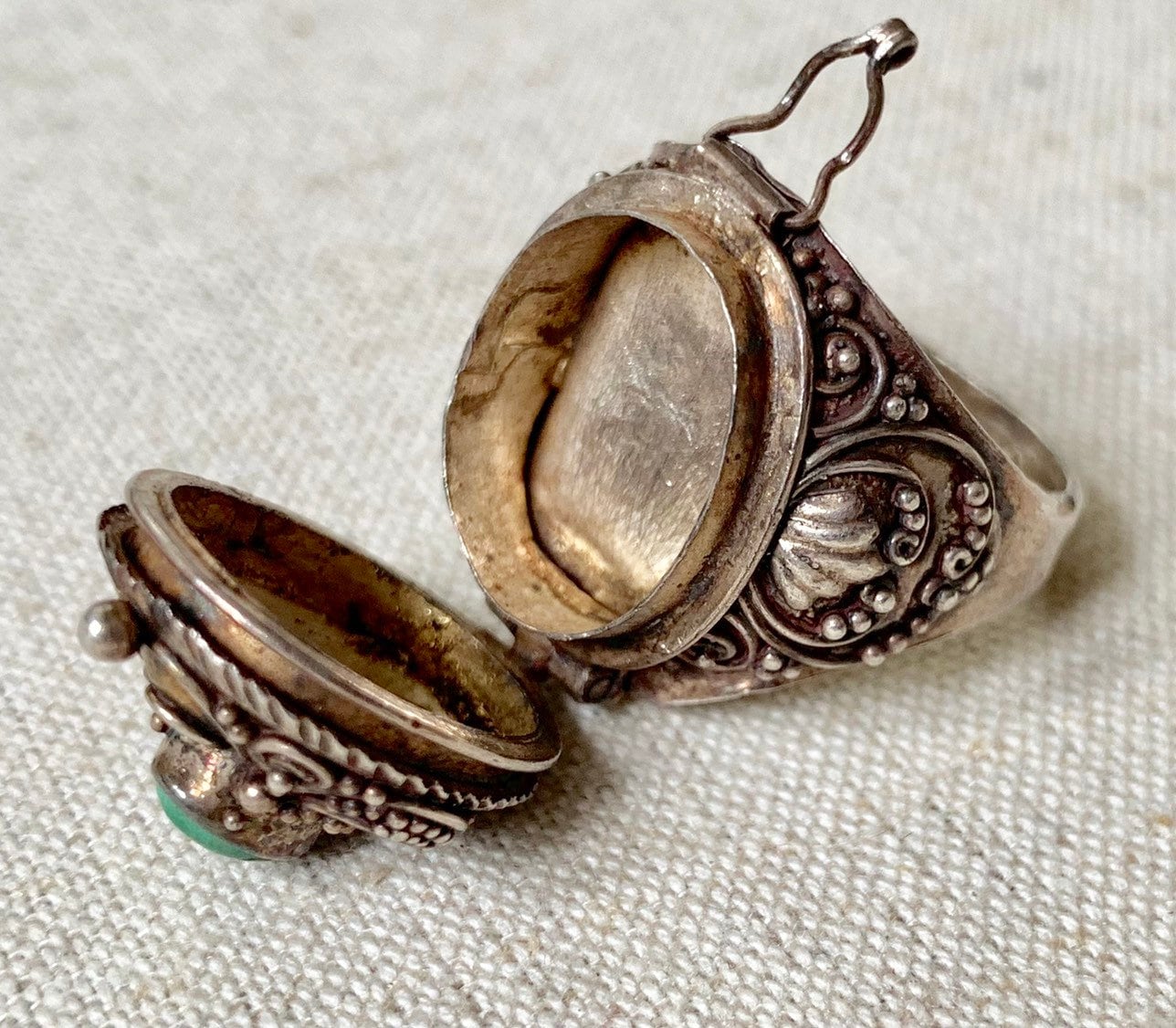 Sterling Silver Poison Ring Vintage Antique Fine Ornate Filagree ...