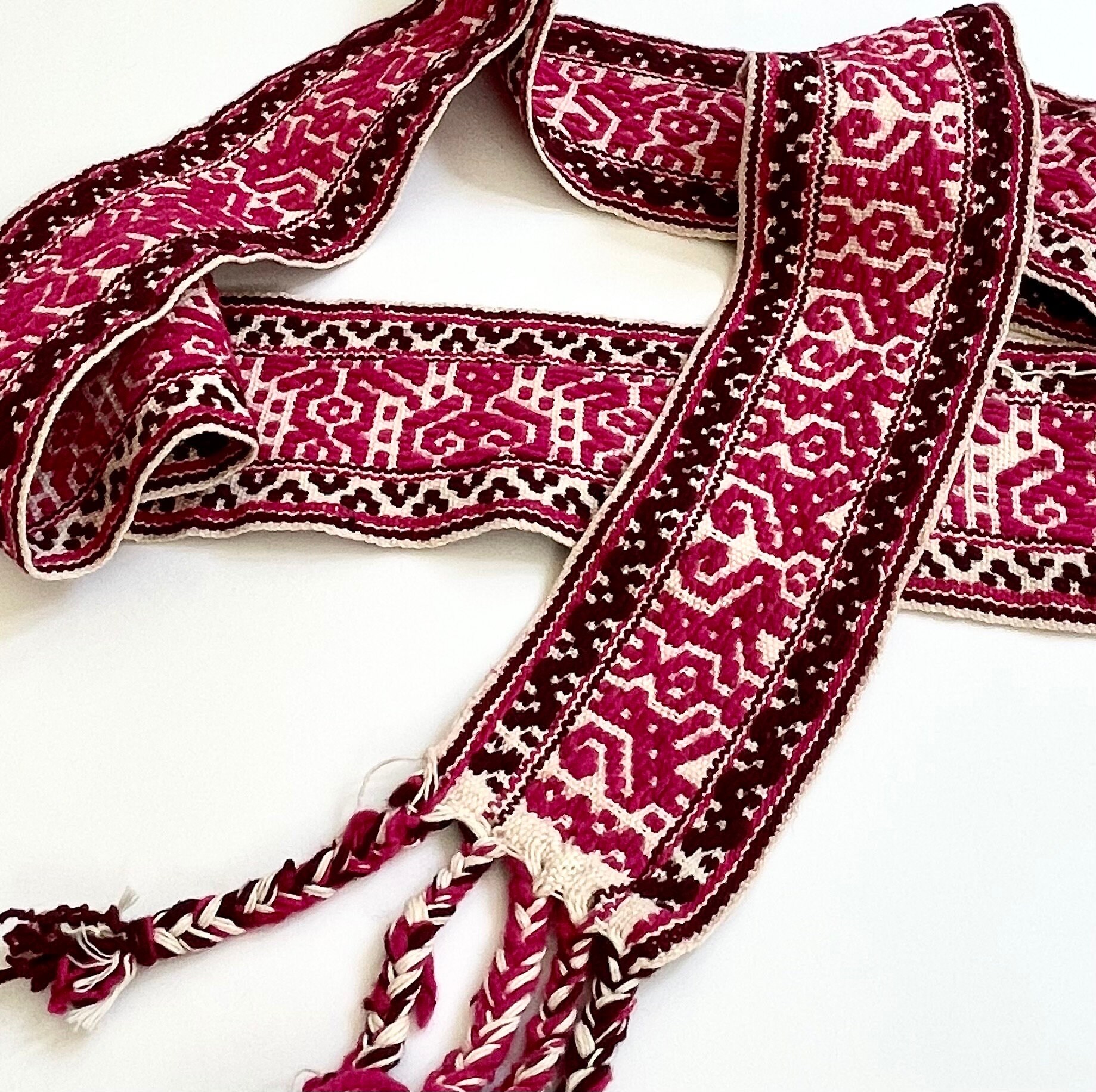 Handwoven Wool Sash Belt 4 Wide Tie Waist Belt Vintage Ethnic Boho ...