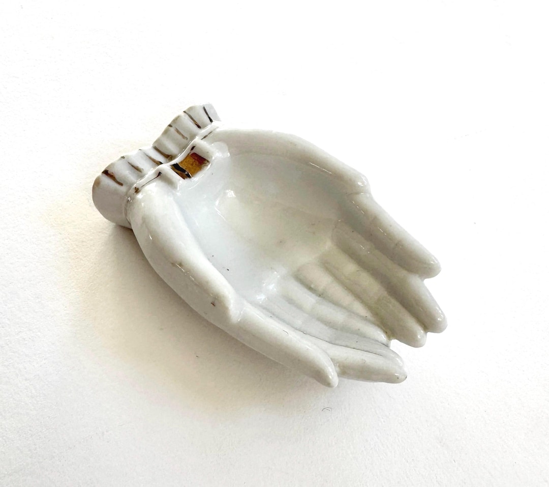 Vintage White Ceramic Cupped Hand Dish Mid Century Made in Japan - Etsy UK