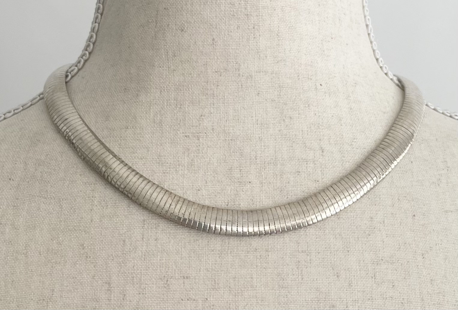 Italian Sterling Silver Choker Necklace Vintage Milor Italy Slinky ...