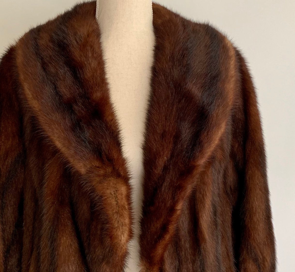Short Glossy Mink Jacket Coat Vintage 50s 60s Gorgeous Mahogany Dark ...