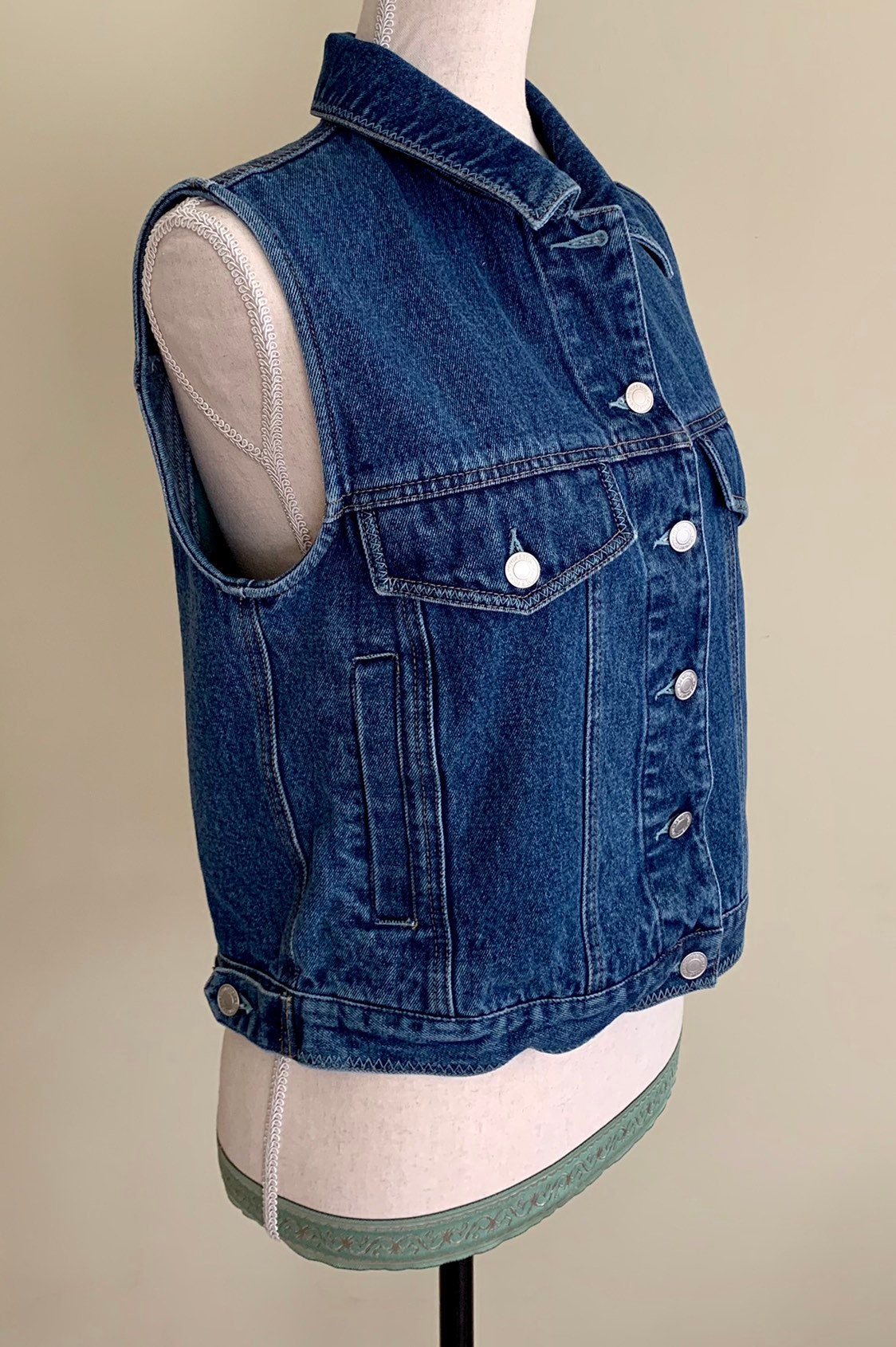 Pendleton Southwest Denim Vest Sleeveless Jacket Vintage 90s Medium ...