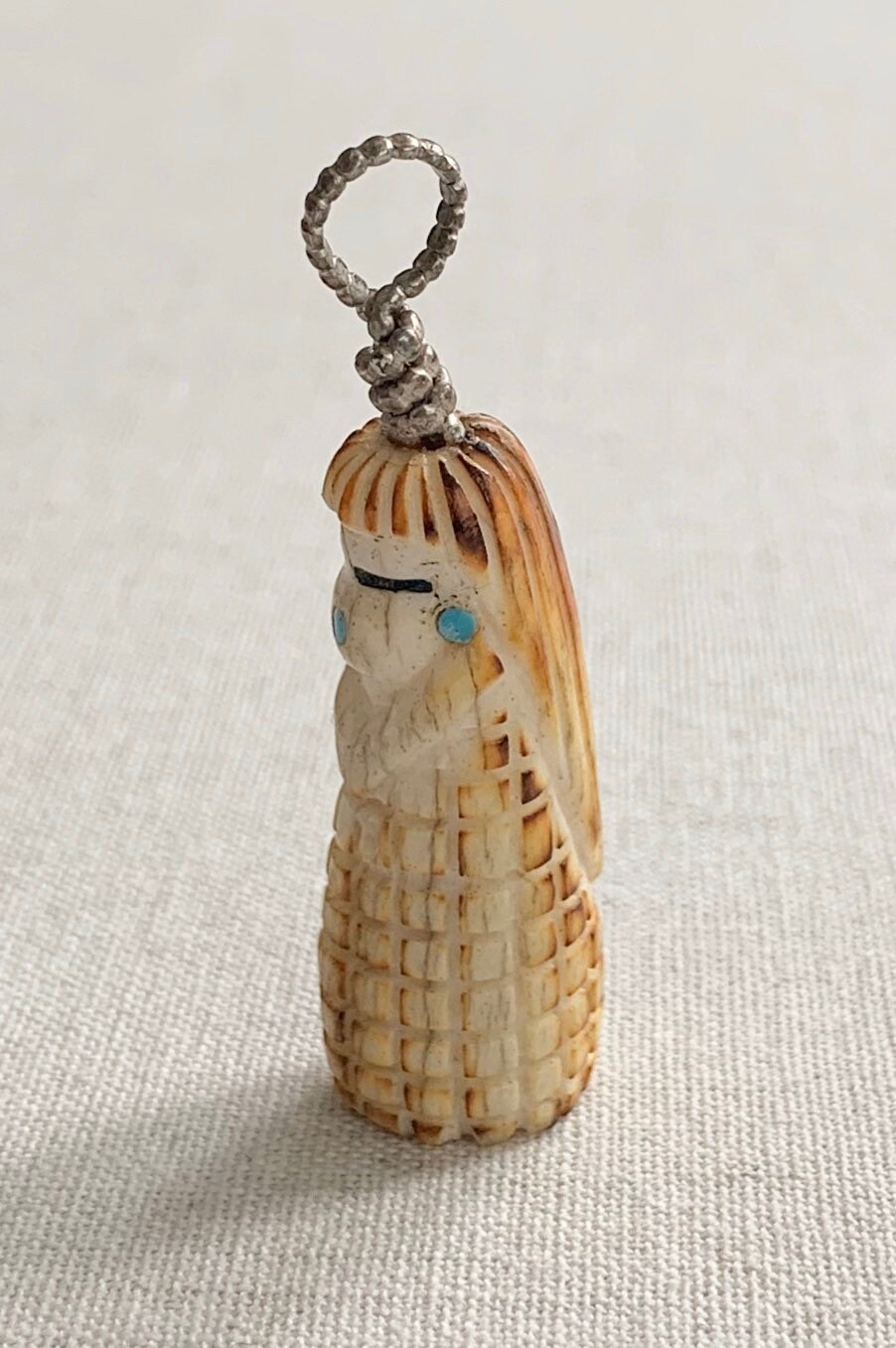 Maize Goddess Pendant Corn Maiden Hand Carved Figurine Vintage Native ...